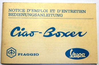 Piaggio Ciao Boxer Bedienungsanleitung